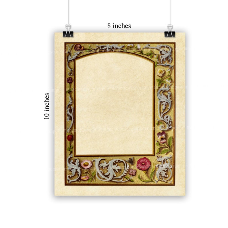 Medieval Illuminated Manuscript Pages Arched Borders Scrolls - Etsy