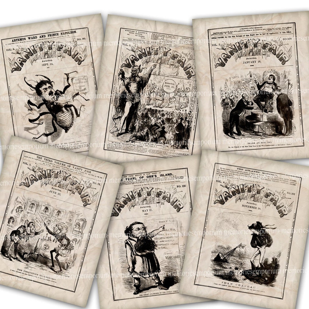 Vanity Fair, 1860s Printable Magazine Covers Vintage US Old Newspaper ...