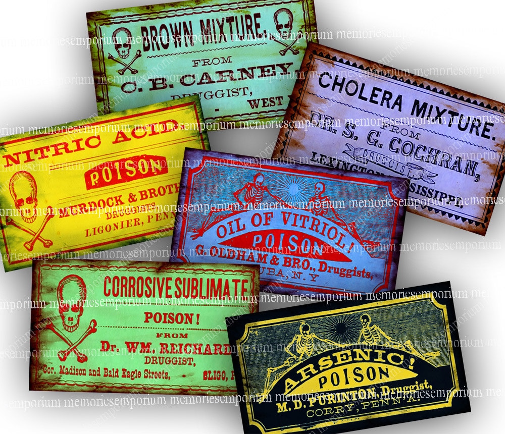 Halloween Poison Labels Skull and Crossbones Printable Download for ...