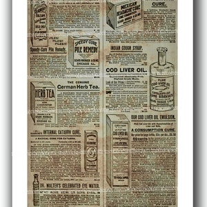 Apothecary Medicine Advertisement Pages Potions Lotions Quacks Pills ...