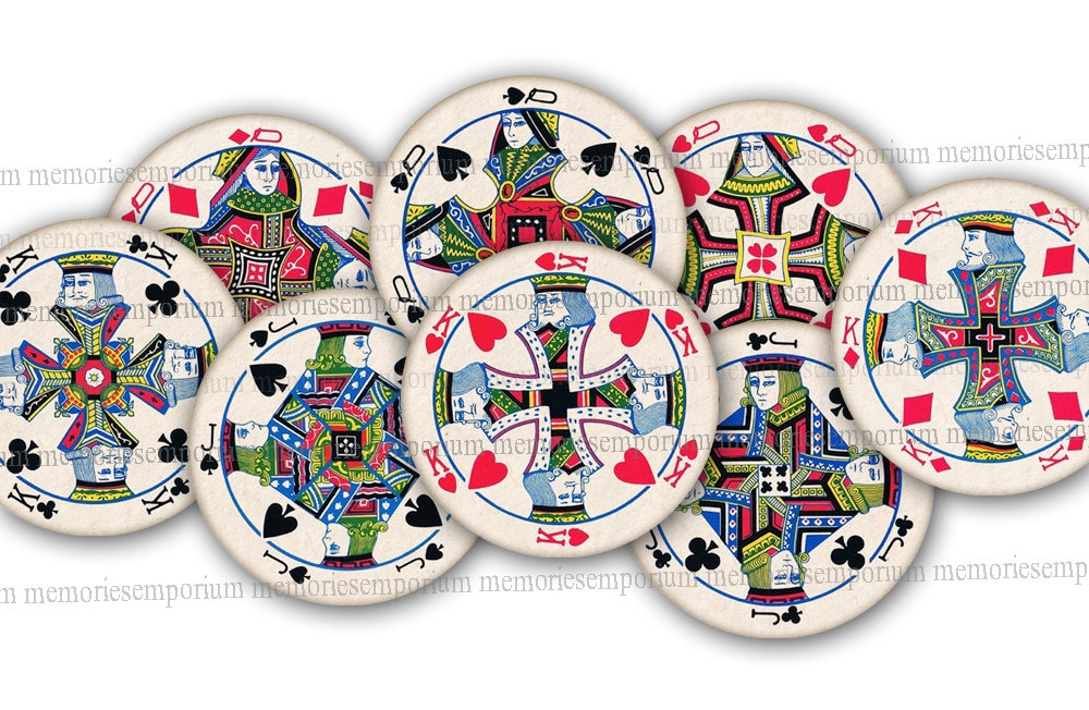 Round Playing Cards Barware Circles Digital Paper Clipart - Etsy