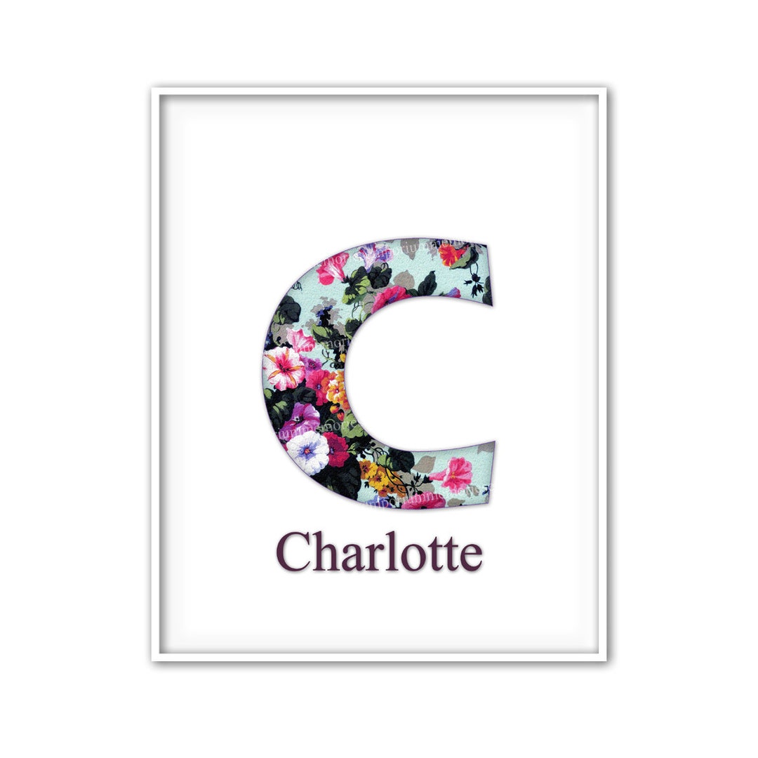 Personalised Initial Name Printable Download Custom Print Baby - Etsy