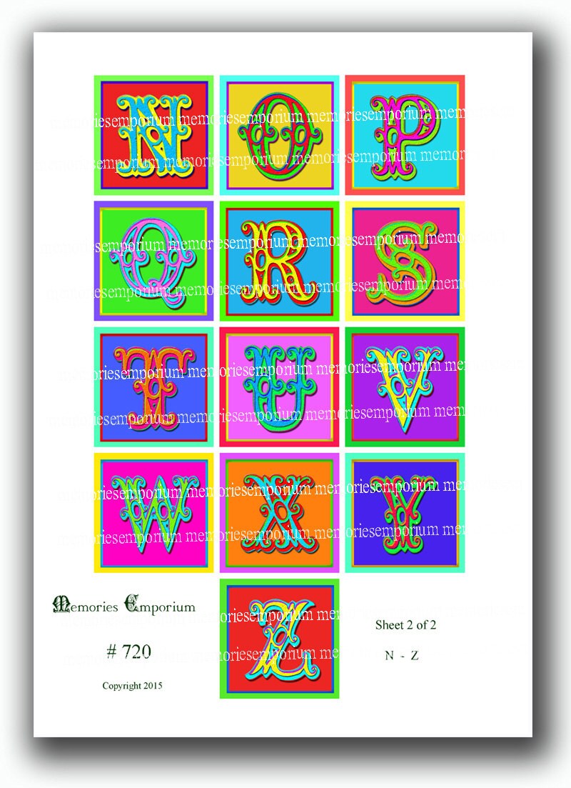 Alphabet Letter Squares ABC for Toy Blocks Children Nursery Decor ...