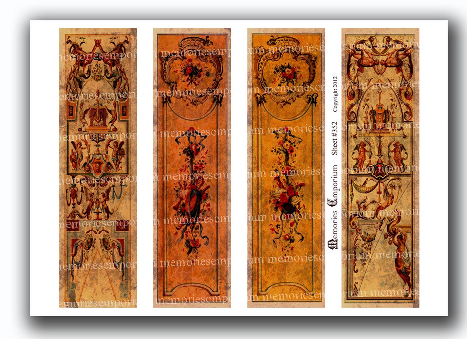 Bookmarks Book Marks Antique French Panels Shabby Chic 18th - Etsy