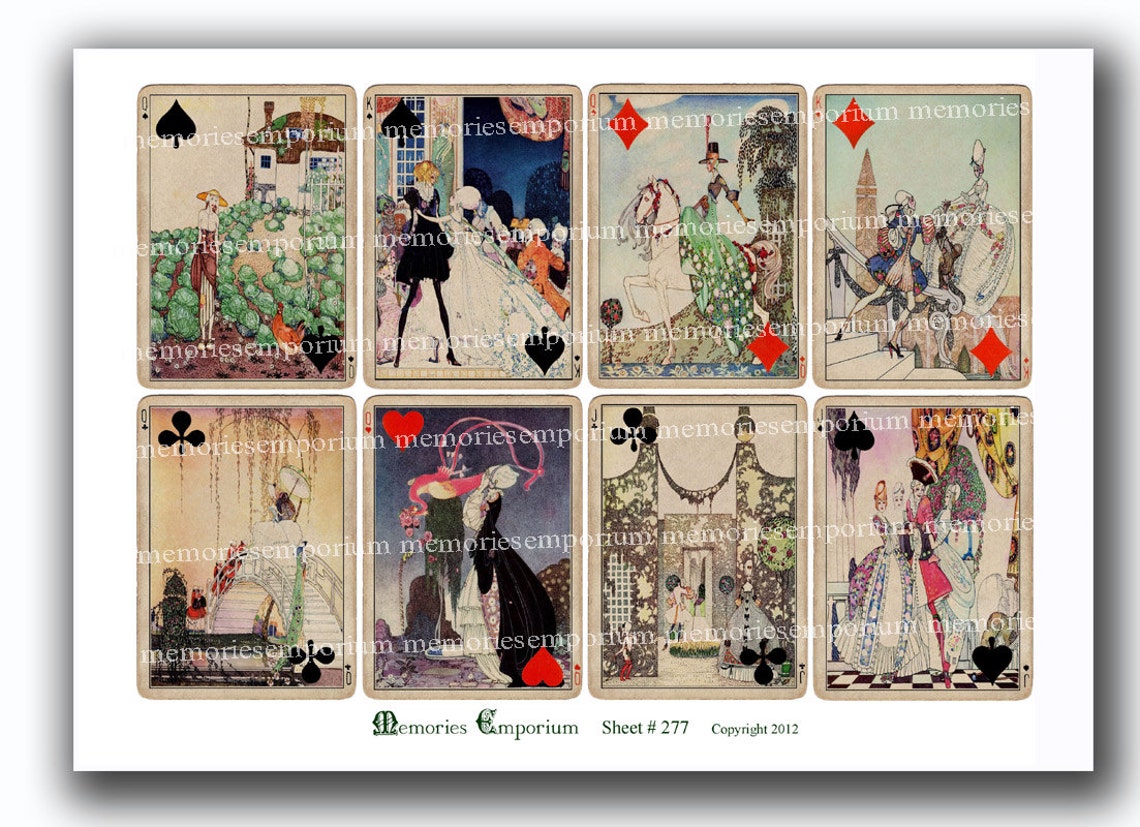 Art Deco Playing Cards Decoupage ATC ACEO Card Games Twenties - Etsy