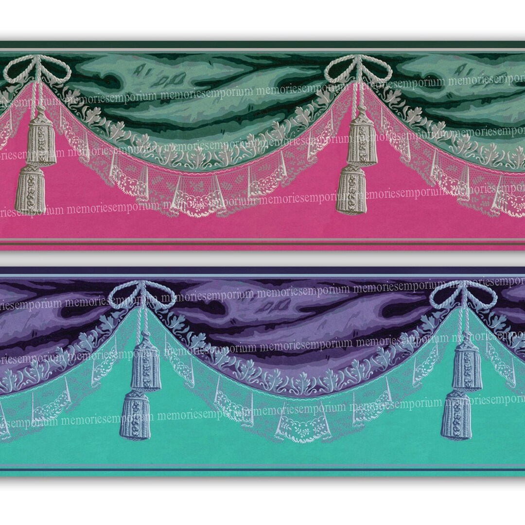 Dollhouse Wallpaper Printable Download Border Dado Antique Victorian ...