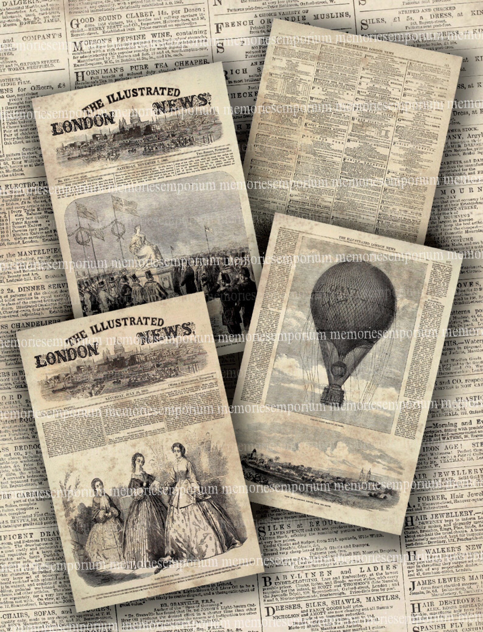 Newspapers Background Papers Illustrated London News Newsprint - Etsy