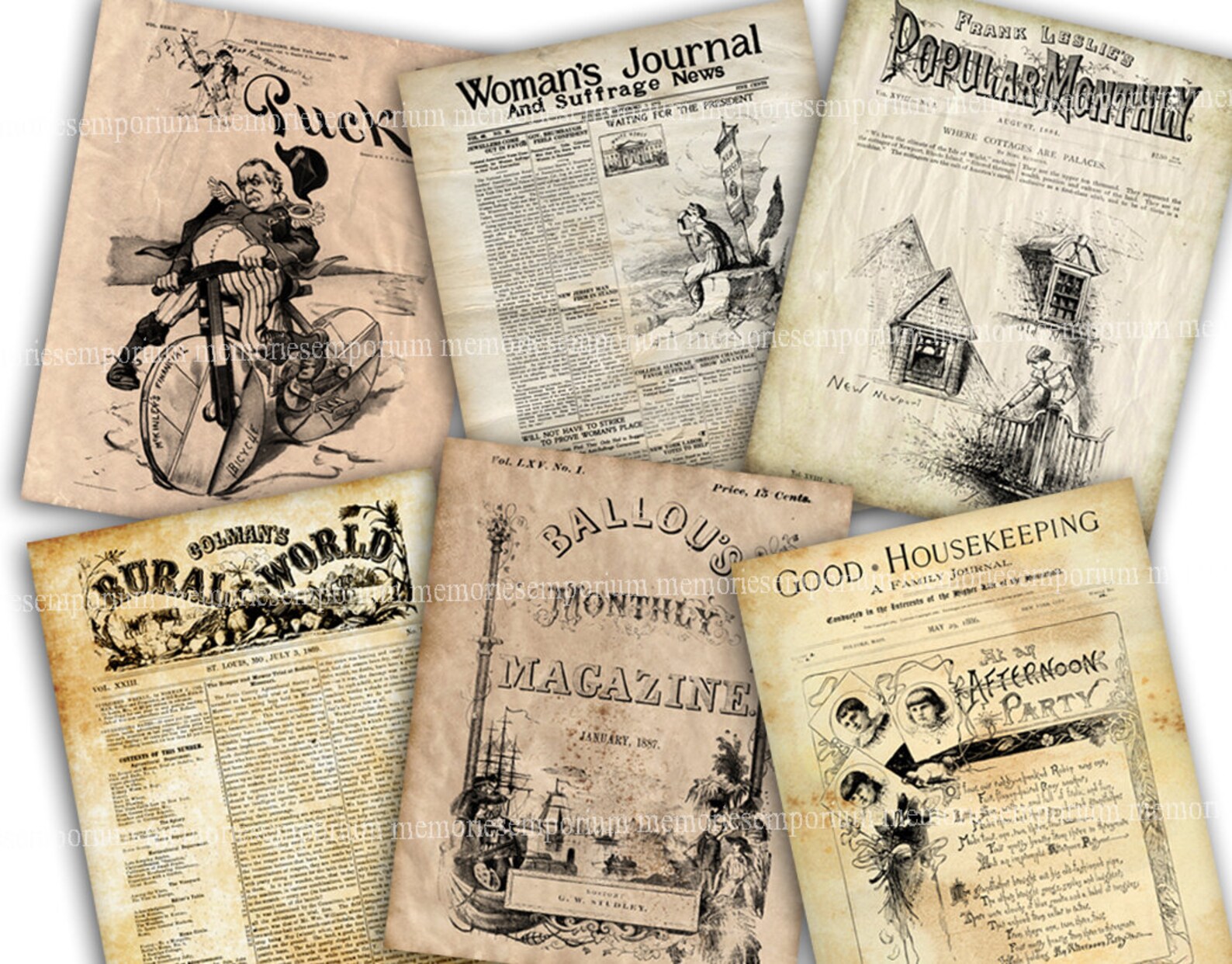 Old American Newspapers, Printable Paper Pack, Monthly Weekly US ...