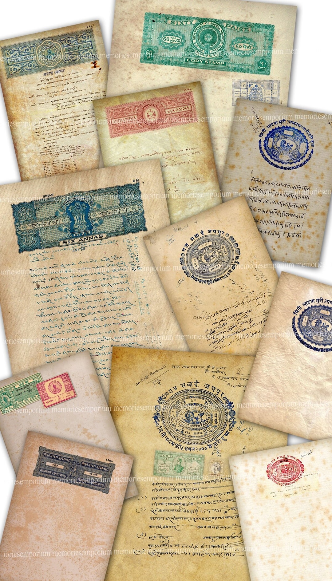 India Printable Download Old Government Documents Paper Stationery ...