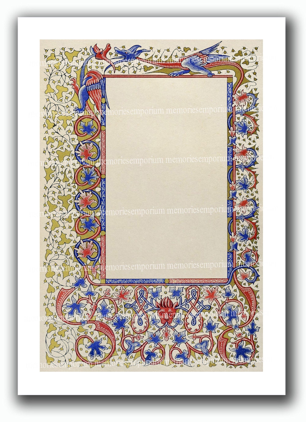 Dragon Paper Renaissance Florentine Medieval Stationery for | Etsy