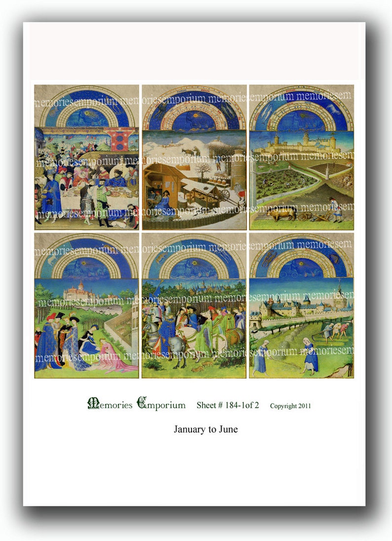 Illuminated Medieval Calendar Pages ACEO ATC Star Zodiac Signs - Etsy ...