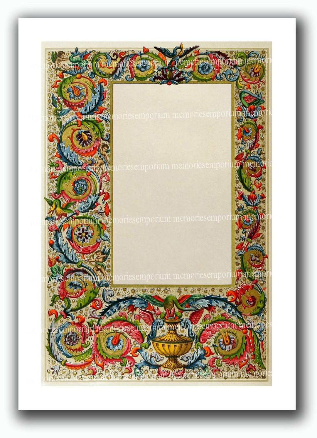 Florentine Renaissance Stationery Illuminated Page for Wedding ...