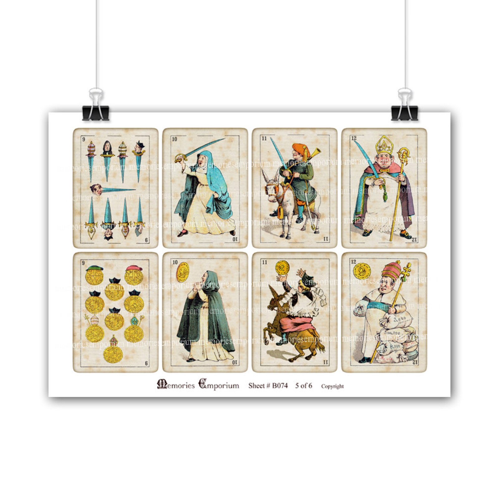 Baraja Mistica Playing Card Game Printable Download Antique Spanish ...