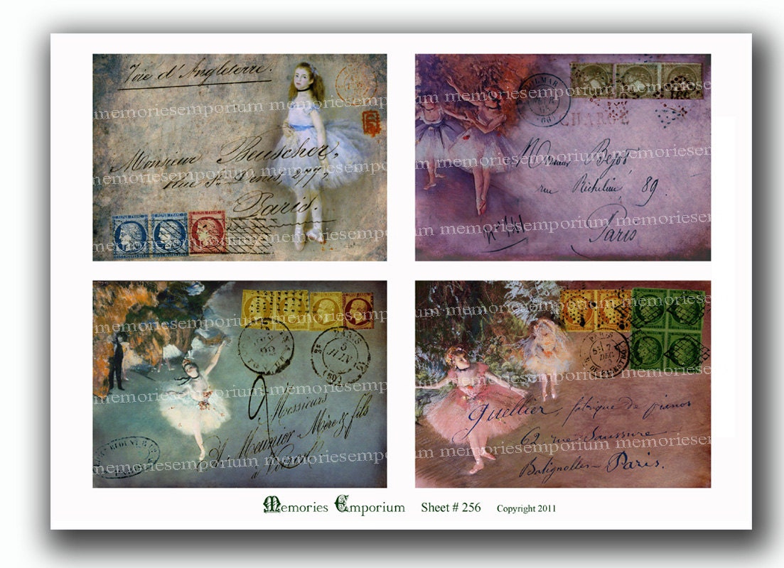 Ballet Paris Postcards Shabby Chic French Theater Tutu Ballerina Tu Tu ...