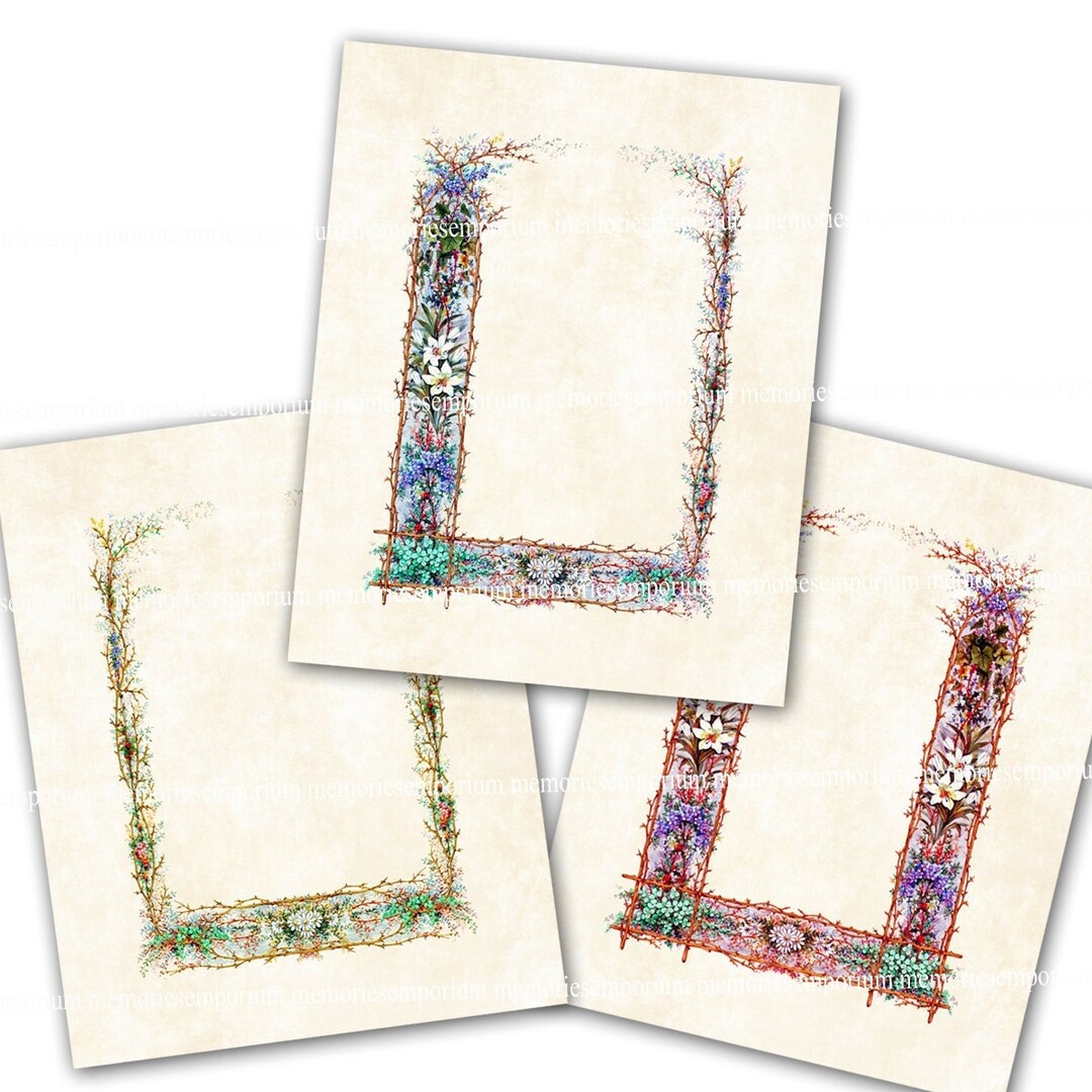 Illuminated Pages Printable Download Victorian Floral Illumination ...