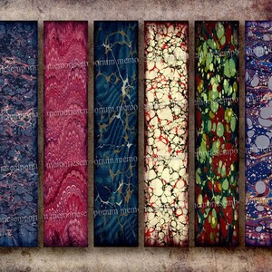 Bookmarks Marbled Paper Book Marks Antique Shabby Chic Book End Page ...