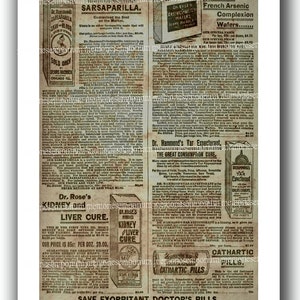Apothecary Medicine Advertisement Pages Potions Lotions Quacks Pills ...