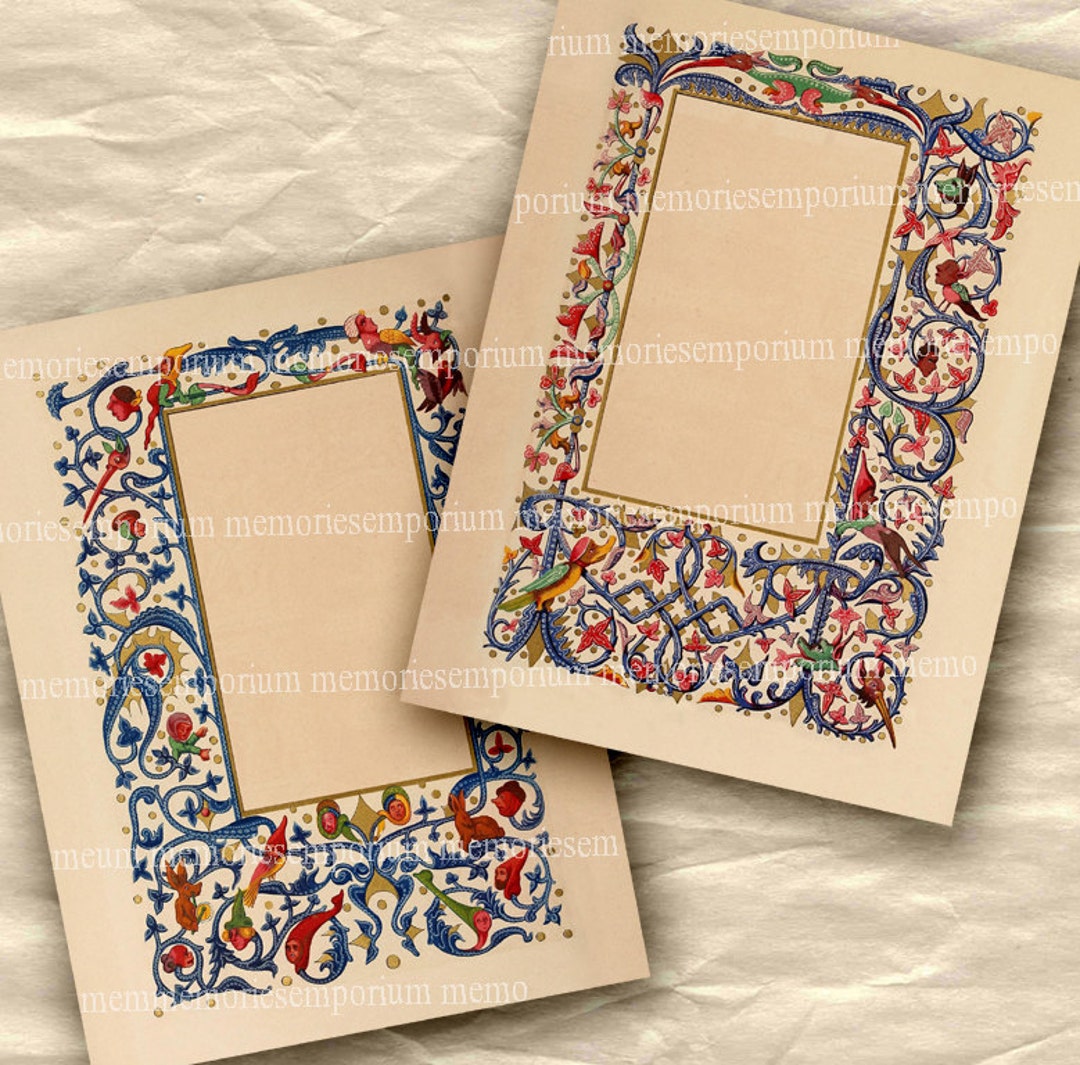 Medieval Illuminated Manuscript Pages Full Size With Borders Scrolls ...
