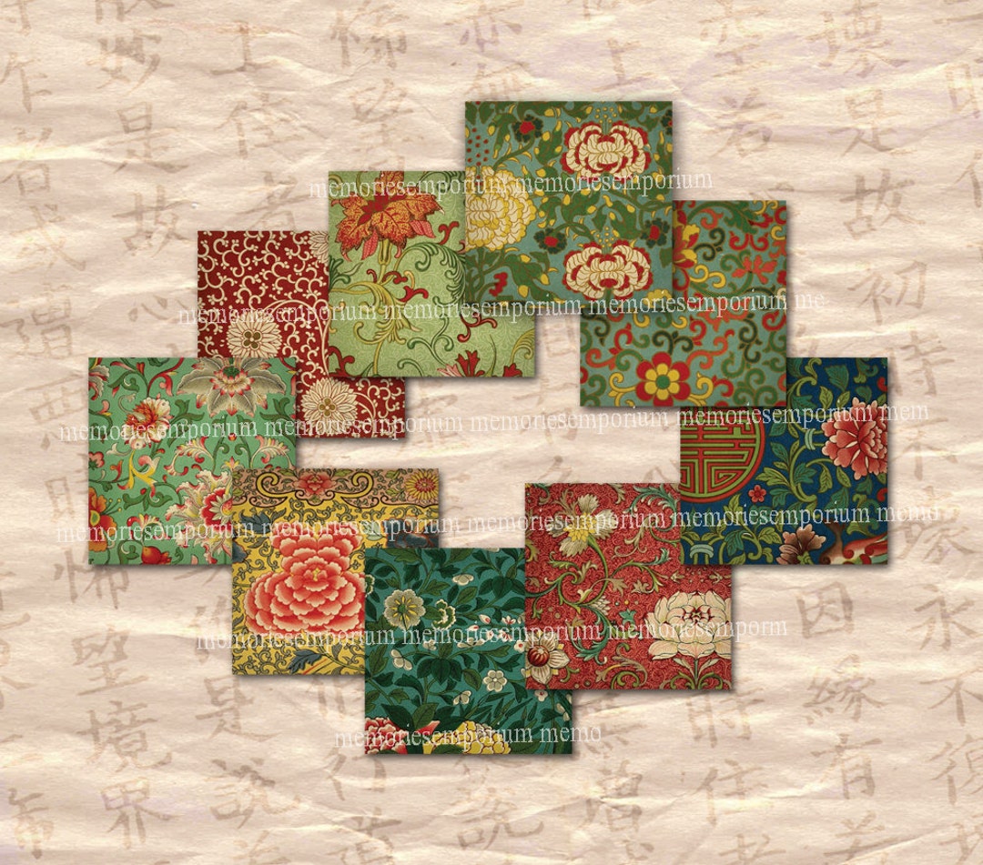 Chinese Squares Asian Inchies Oriental Chinois Digital Collage Sheet 1 ...