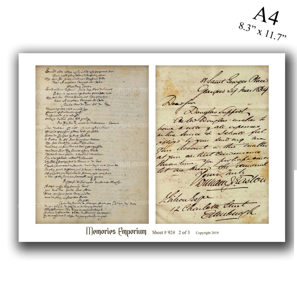 Old Handwriting Instant Download Printable Antique Written - Etsy