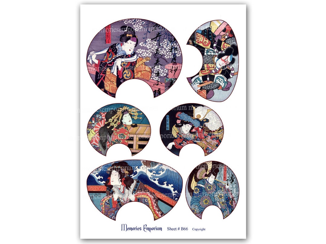 Japanese Fans Printable Download Miniature Clipart Images for Junk ...