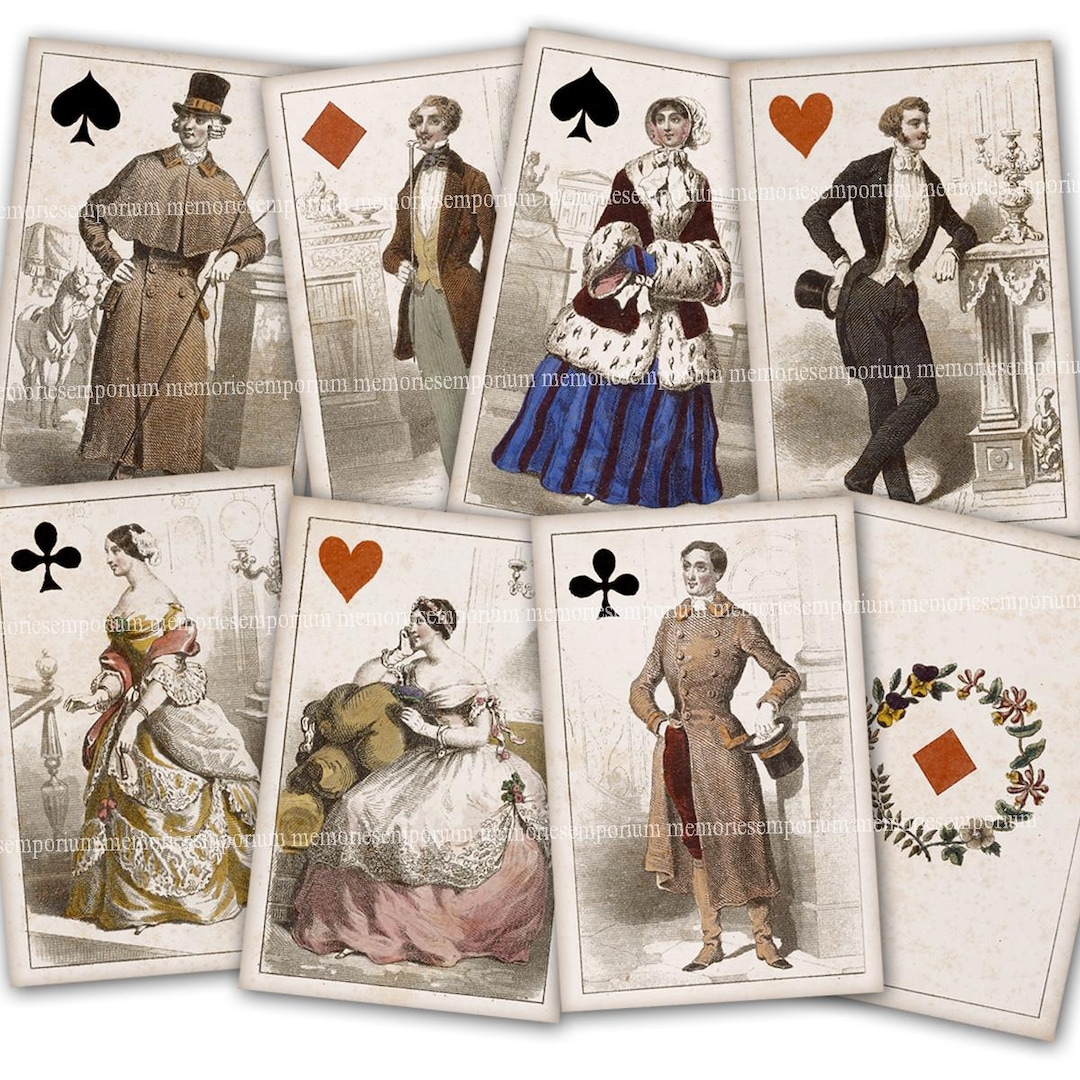 Antique Playing Cards Incomplete Deck the Paris Set 19th Century Belle ...