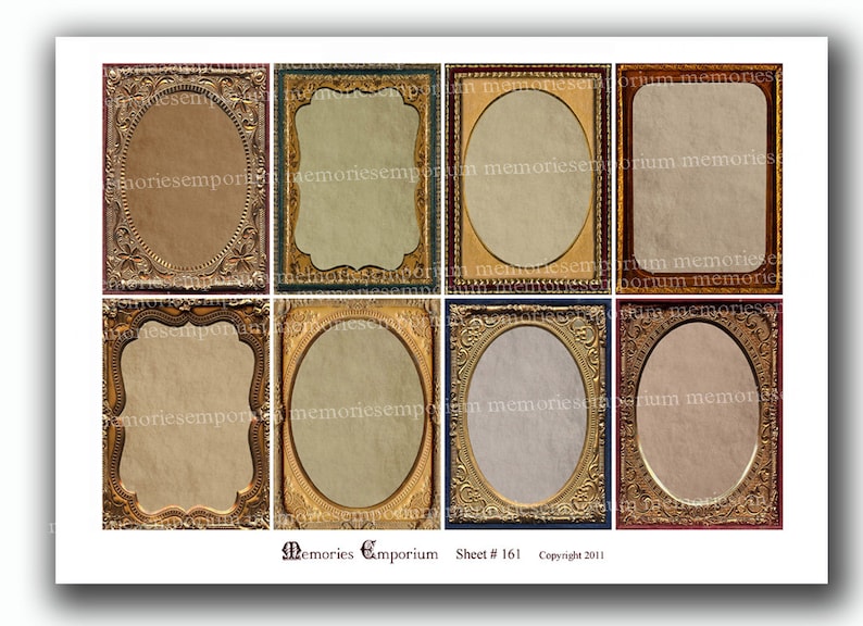 Antique Photo Frames ATC ACEO 2.5 X 3.5 Inch Decoupage Scrapbook Album ...
