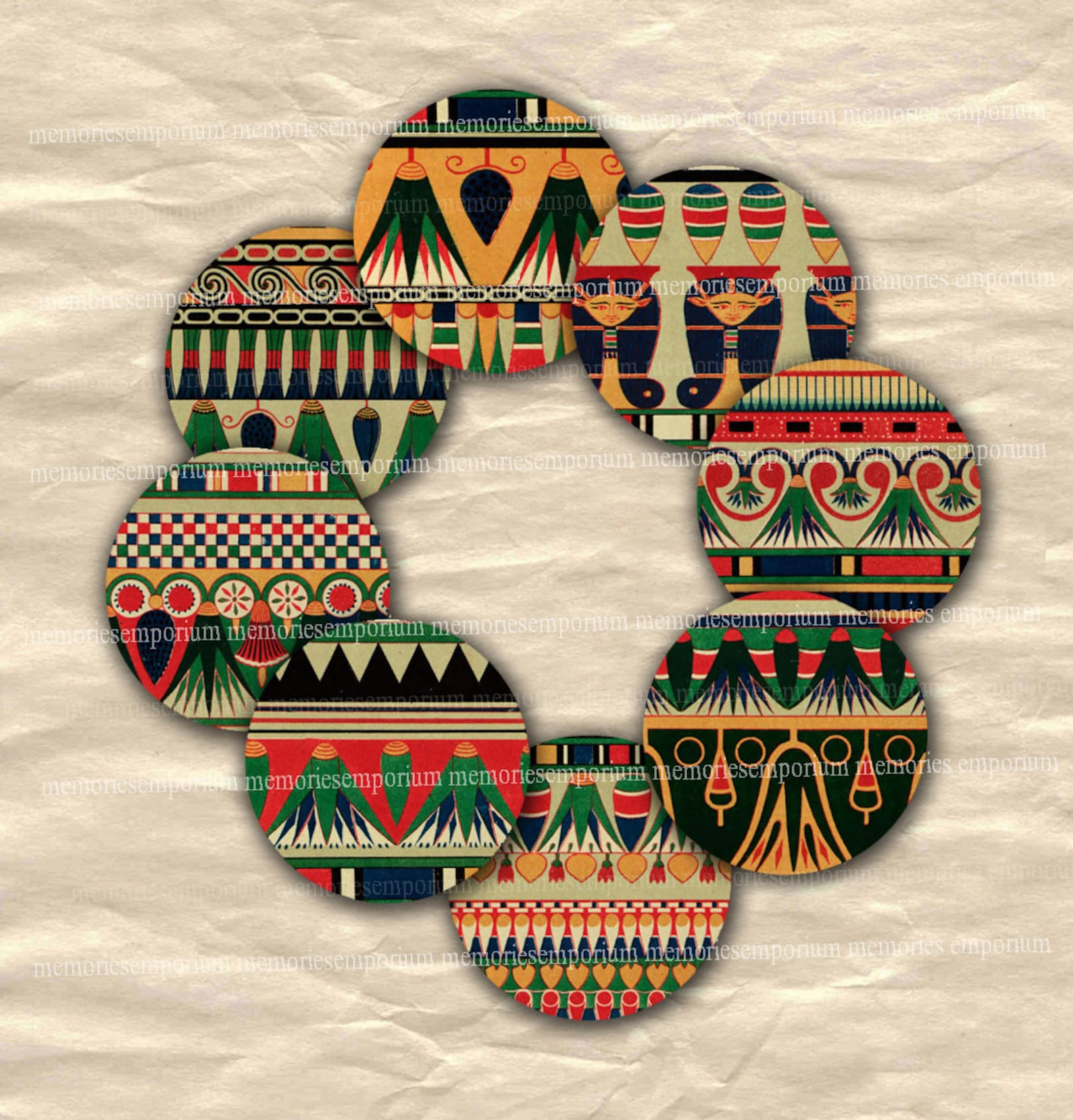 Egyptian Circles Patterns Egypt Round Designs Ancient Pharaohs 1 One ...