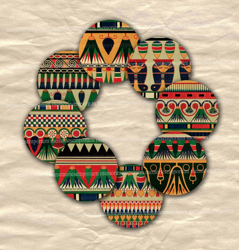 Egyptian Circles Patterns Egypt Round Designs Ancient Pharaohs 1 One ...