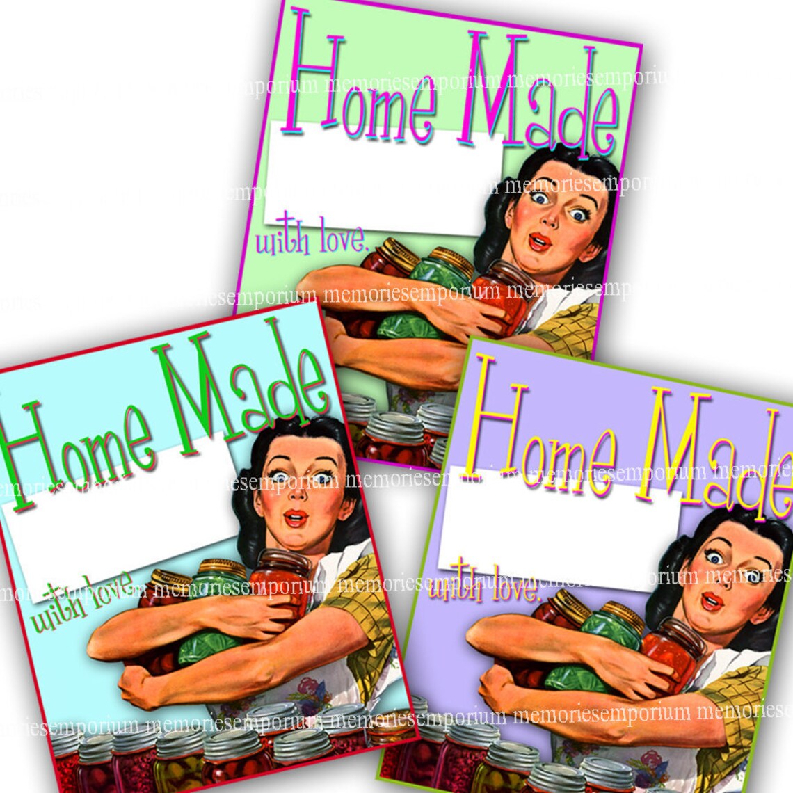 Home Made Food Labels Retro Printable Made With Love for Jam - Etsy