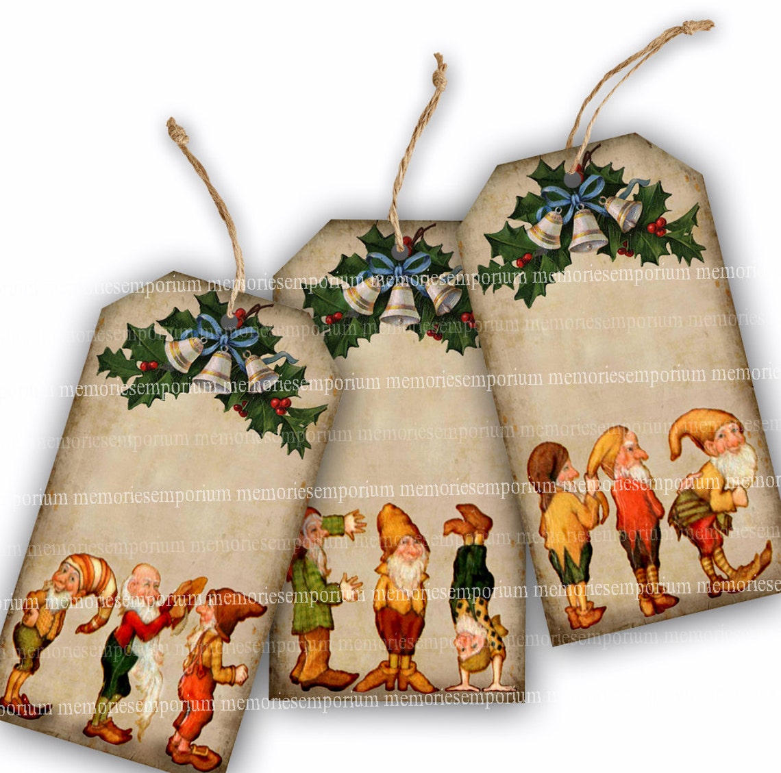 Christmas Elf Gift Tag DIY Swing Card Digital Paper Holidays Elves ...