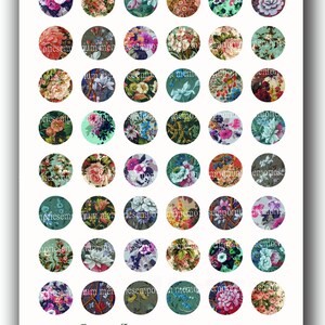 Victorian Floral Inchies Circles One 1 Inch Antique Decoupage for ...