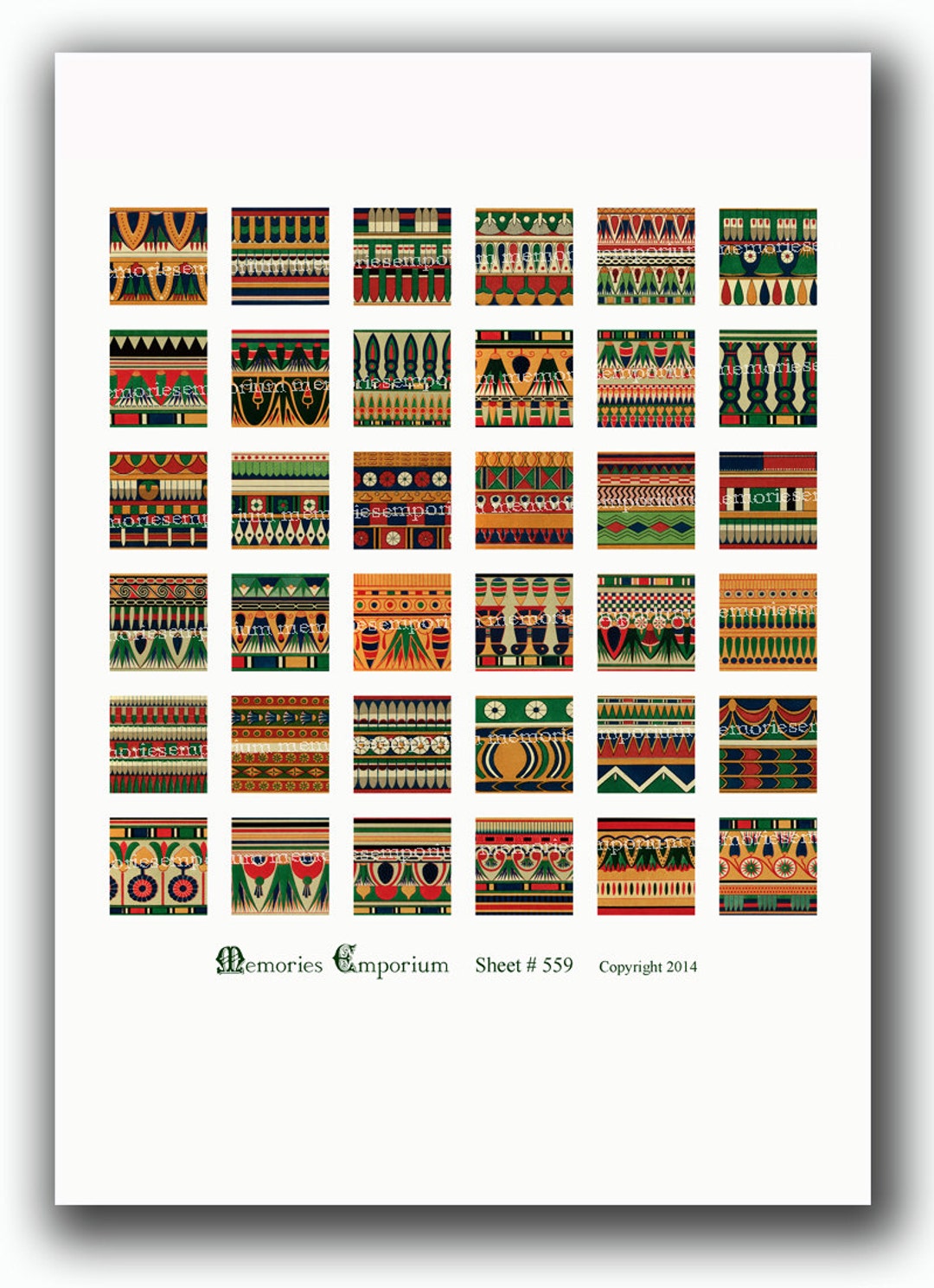 Egypt Patterns Egyptian Designs Ancient Pharaohs 1 One Inch Squares for ...