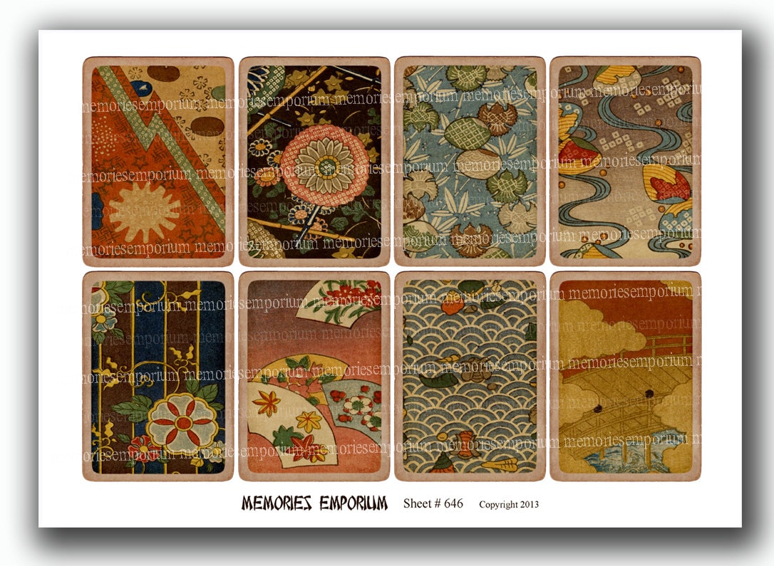 Japanese Playing Card Designs Meiji Period Patterns Digital - Etsy Ireland
