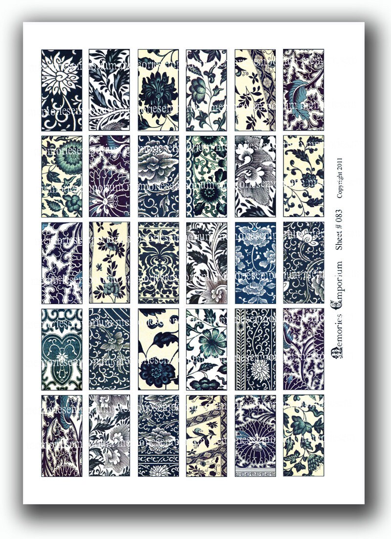 Blue and White Floral Asian Chinese Flower Oriental Patterns 1 - Etsy