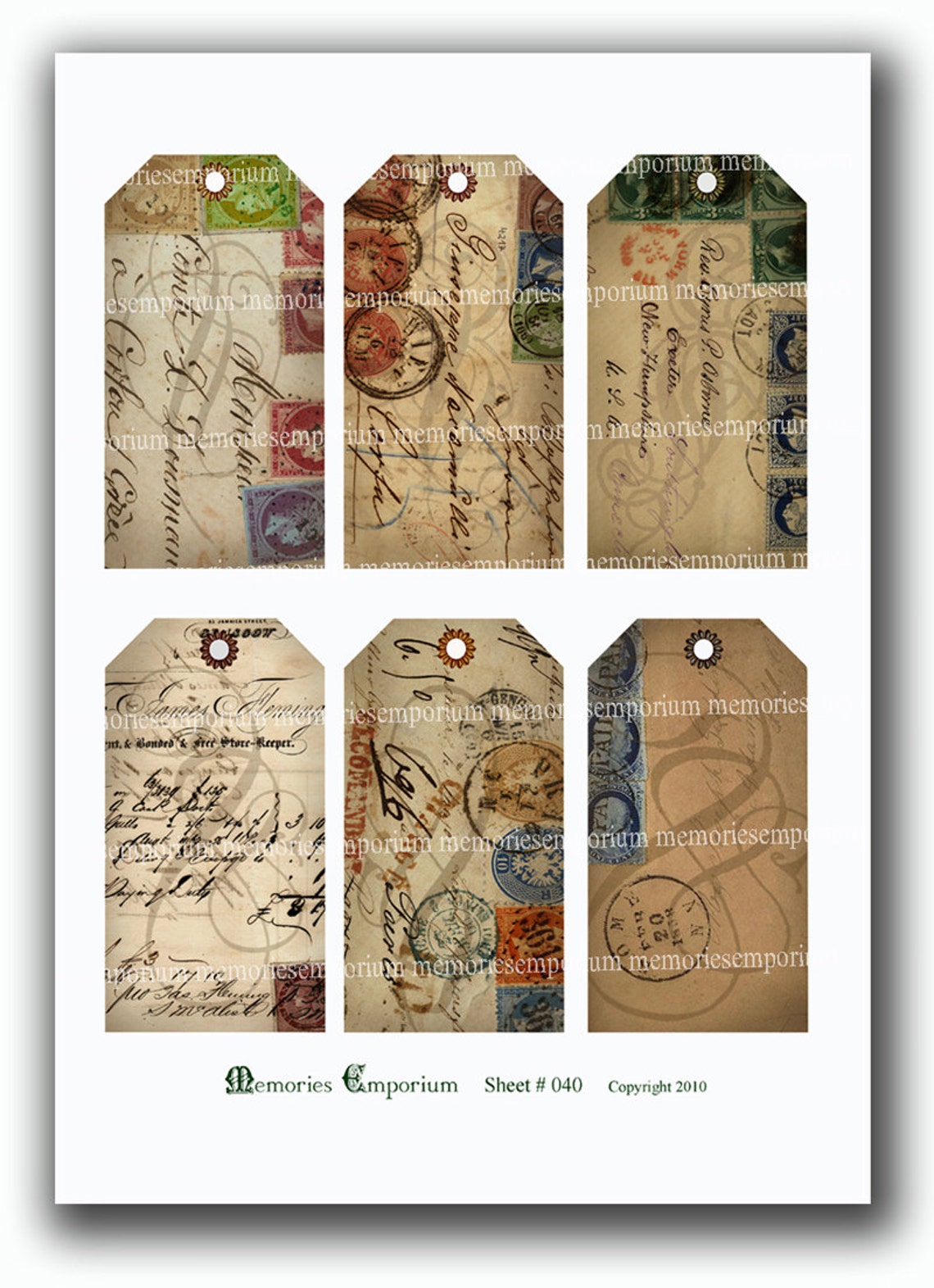 Shabby Chic Hang Tags Old Envelopes Stamps Handwriting Hangtags Gift ...