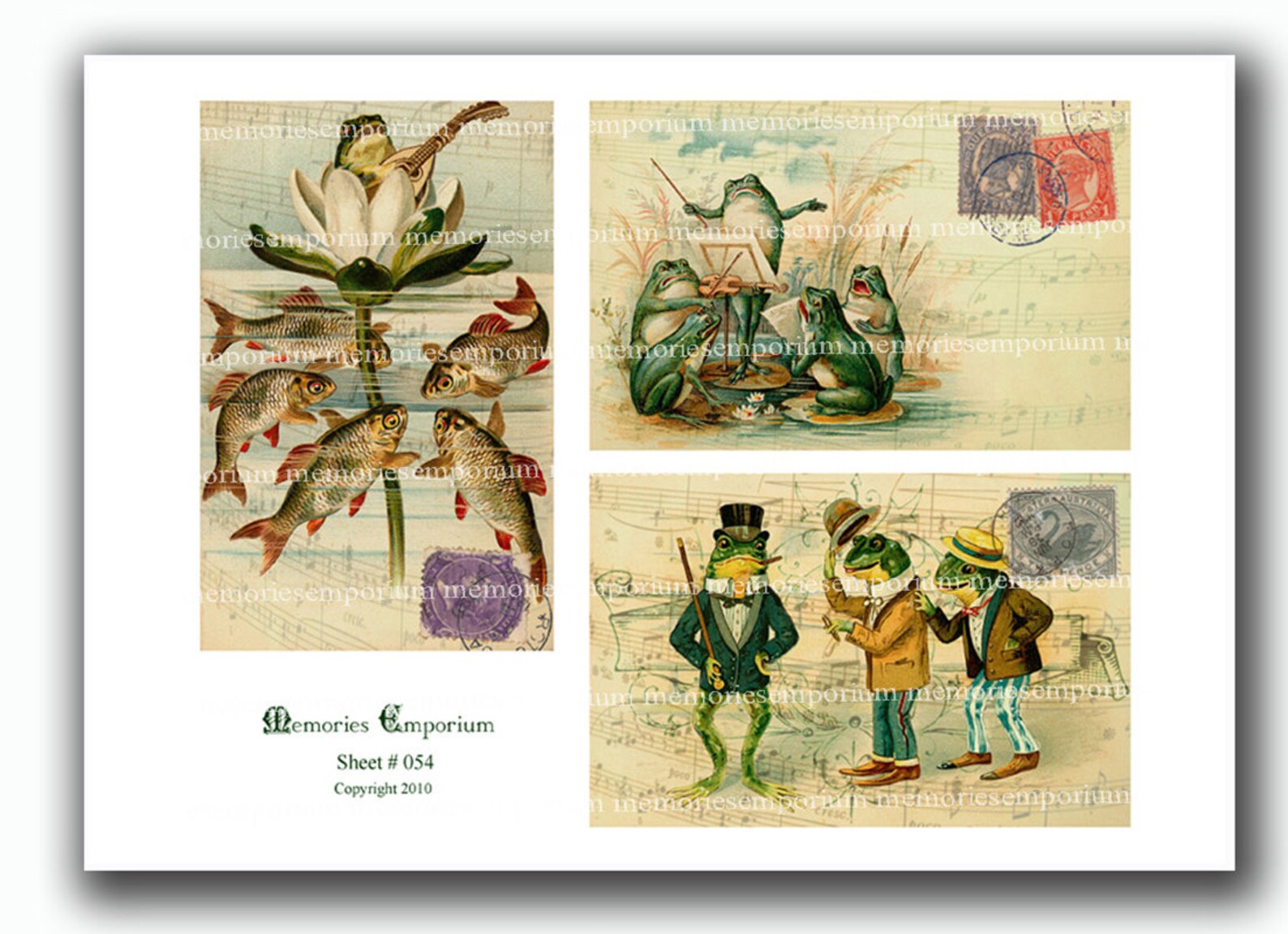 Frog Postcards Old Decoupage Backgrounds for Scrapbooking - Etsy UK