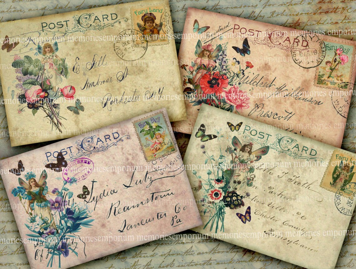Fairy Postcards Fantasy Fairies Antique Fairyland Flower | Etsy