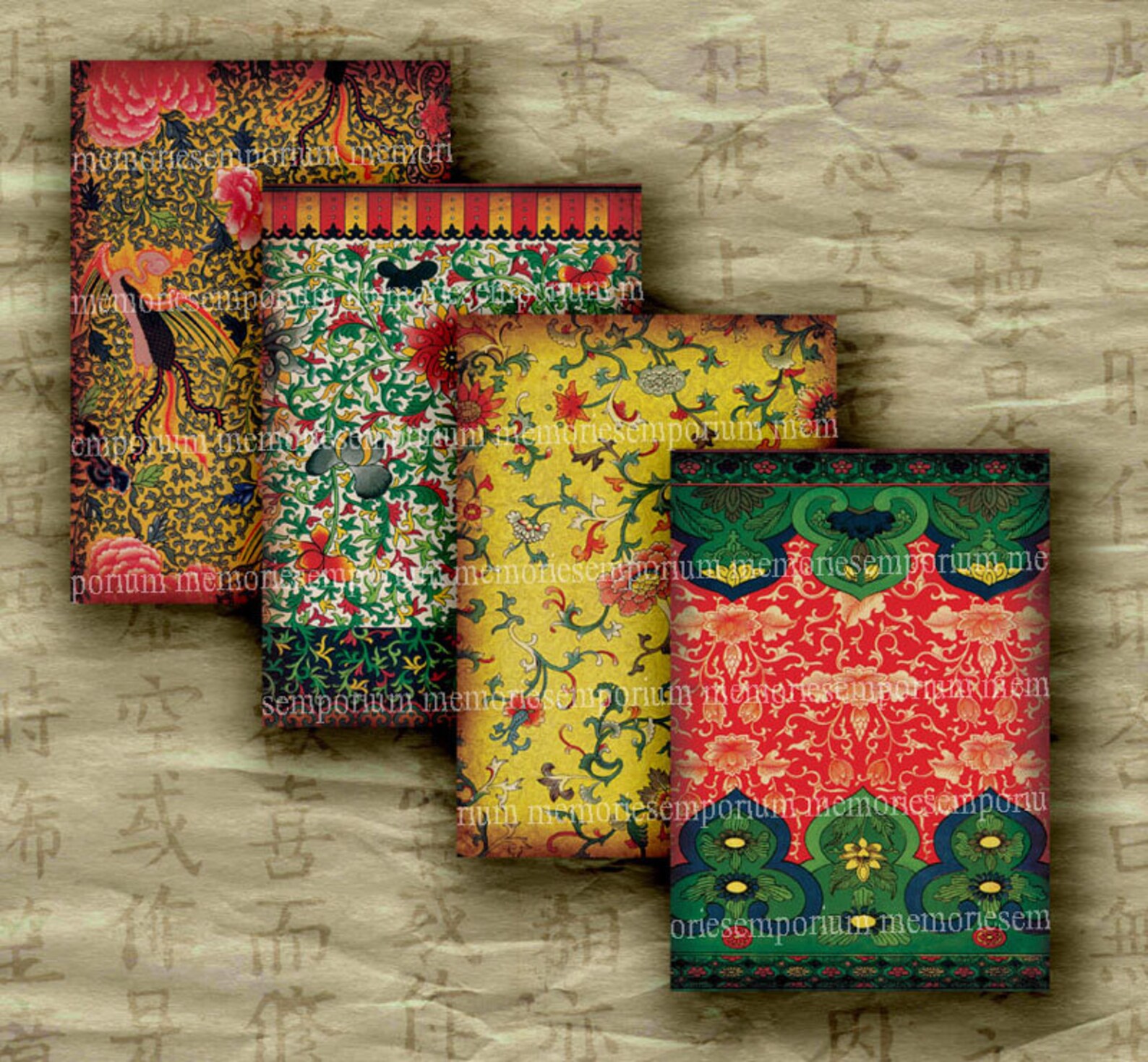 Chinese Patterns Digital Collage Sheet Chinois Asian Oriental Antique ...