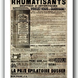 Old French Newspaper Ads Advertisements Paris Newsprint Antique Pages ...