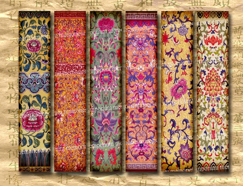 Bookmarks Book Marks Chinese Oriental Asian Antique Floral - Etsy