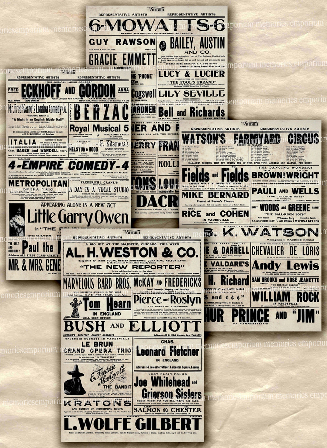 Vaudeville Theatre Acts Old Ads Antique Advertisement - Etsy