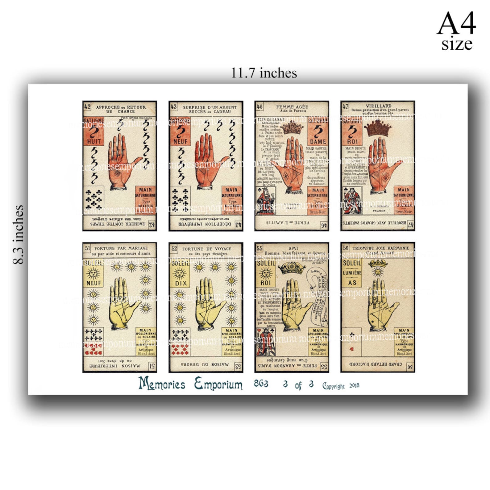 Palm Reading Tarot Cards Instant Download Fortune Teller - Etsy