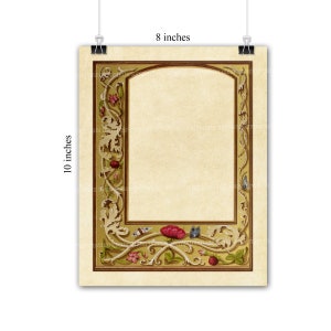 Medieval Illuminated Manuscript Pages Arched Borders Scrolls Flowers ...