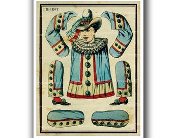 Printable Vintage Paper Puppet Printable Antique Puppet Articulated ...