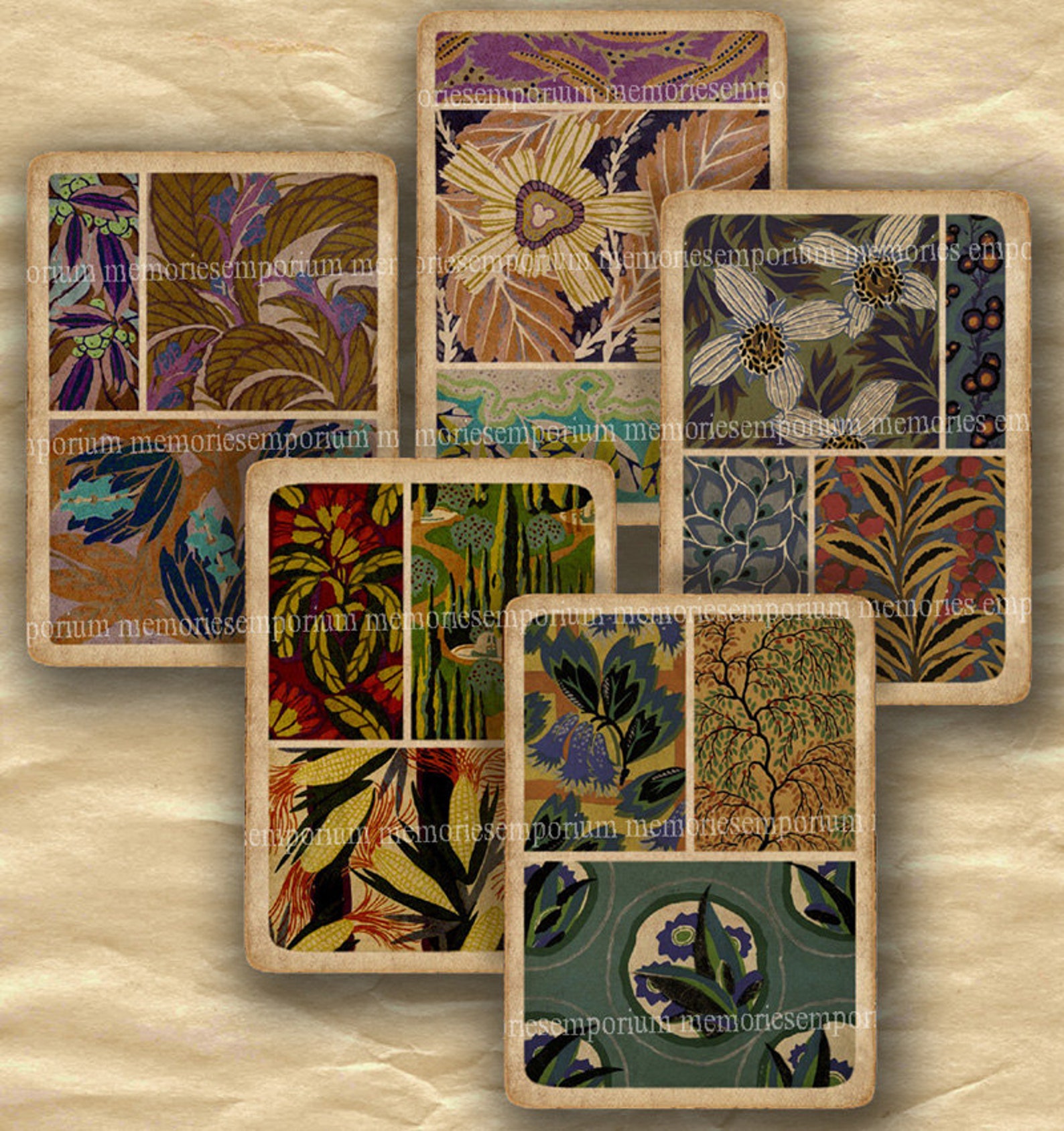 Art Deco Playing Cards Shabby Chic Deco Patterns DIY for Gift - Etsy