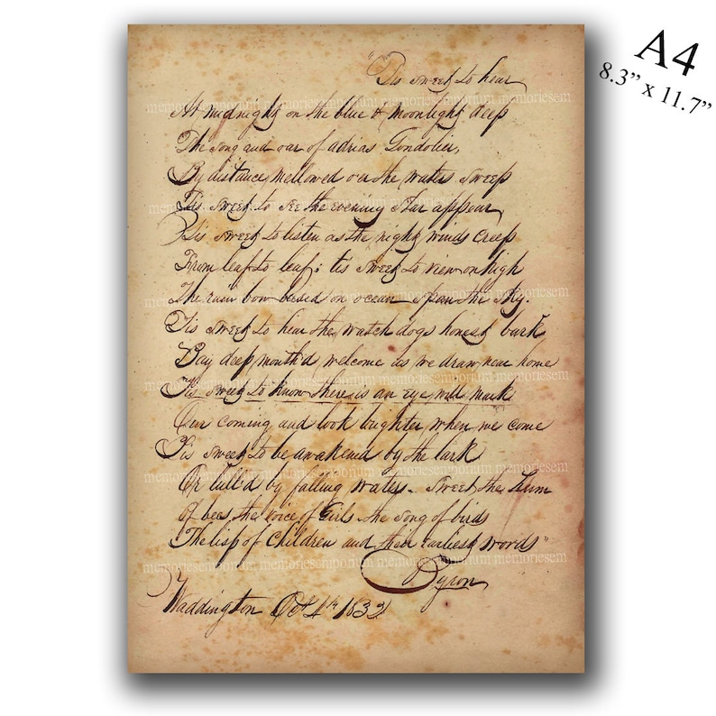 Antique Handwriting Full Pages Printable Download Background Clipart ...