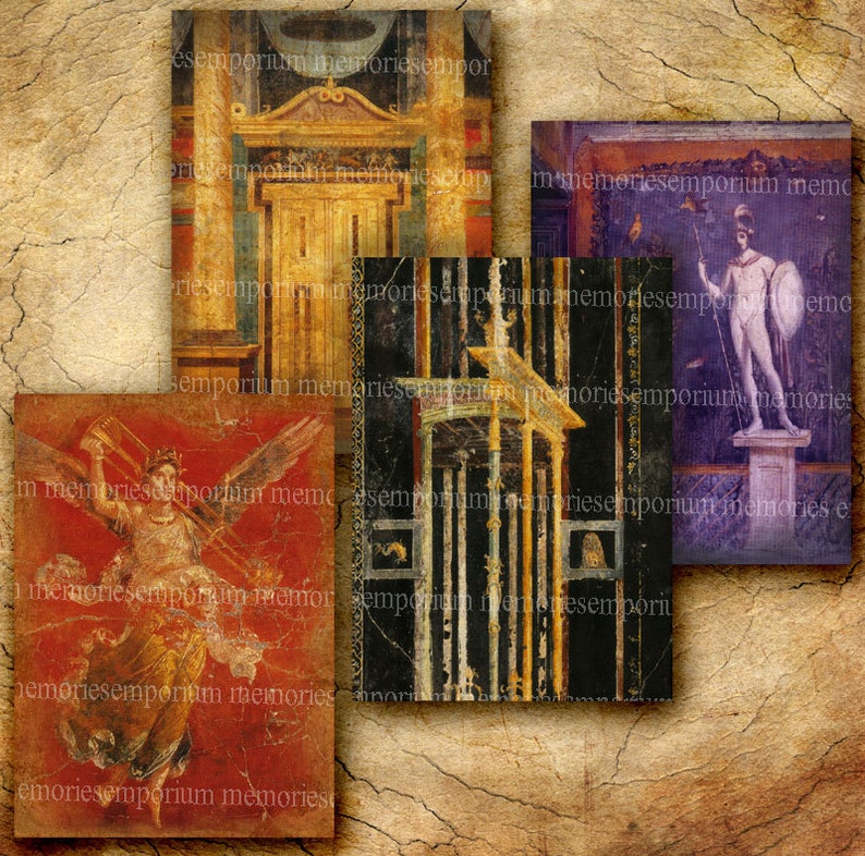 Ancient Rome Painted Frescoes ATC ACEO Size Roman Fresco Art ...