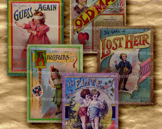 Playing Card Parlor Games Covers ATC ACEO Children Antique - Etsy