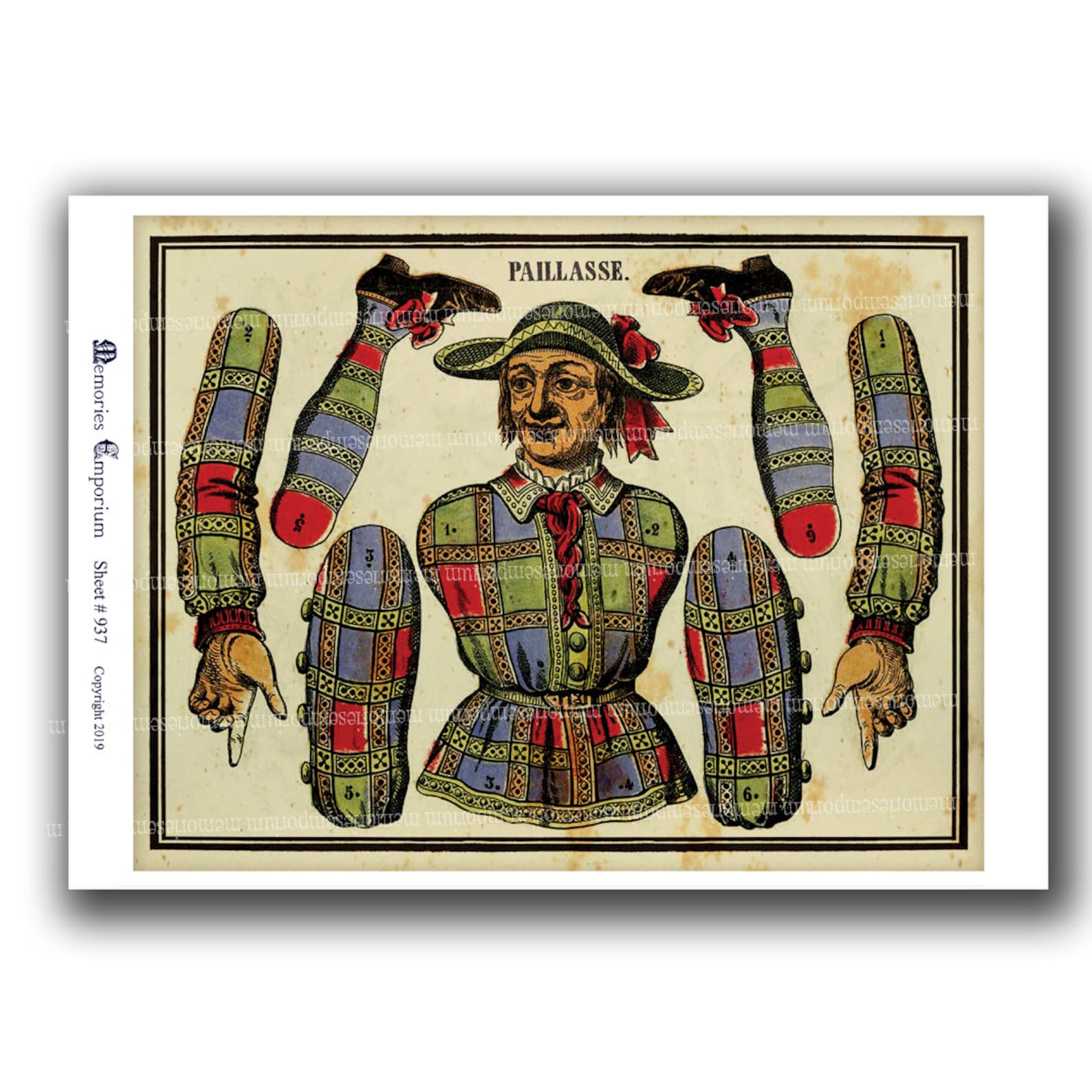 Puppet Printable Paper Marionette Antique Articulated Toy - Etsy